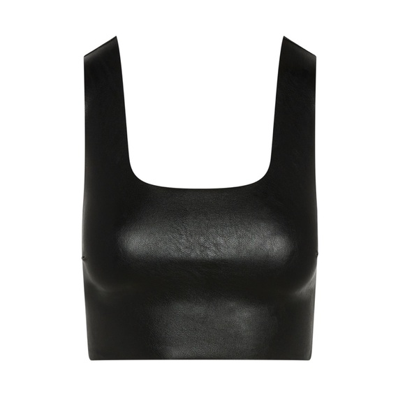 Commando | Tops | Commando Cropped Faux Leather Top Black In Xs | Poshmark